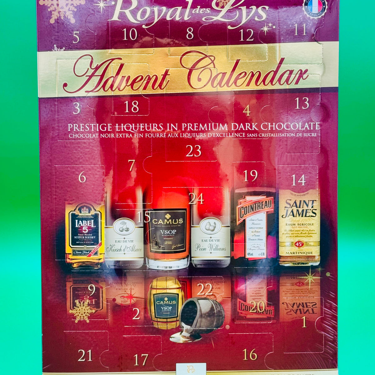 Abtey Royal de Lys Advent Calendar w/ Dark Choc Liqueur filled Assortm ...